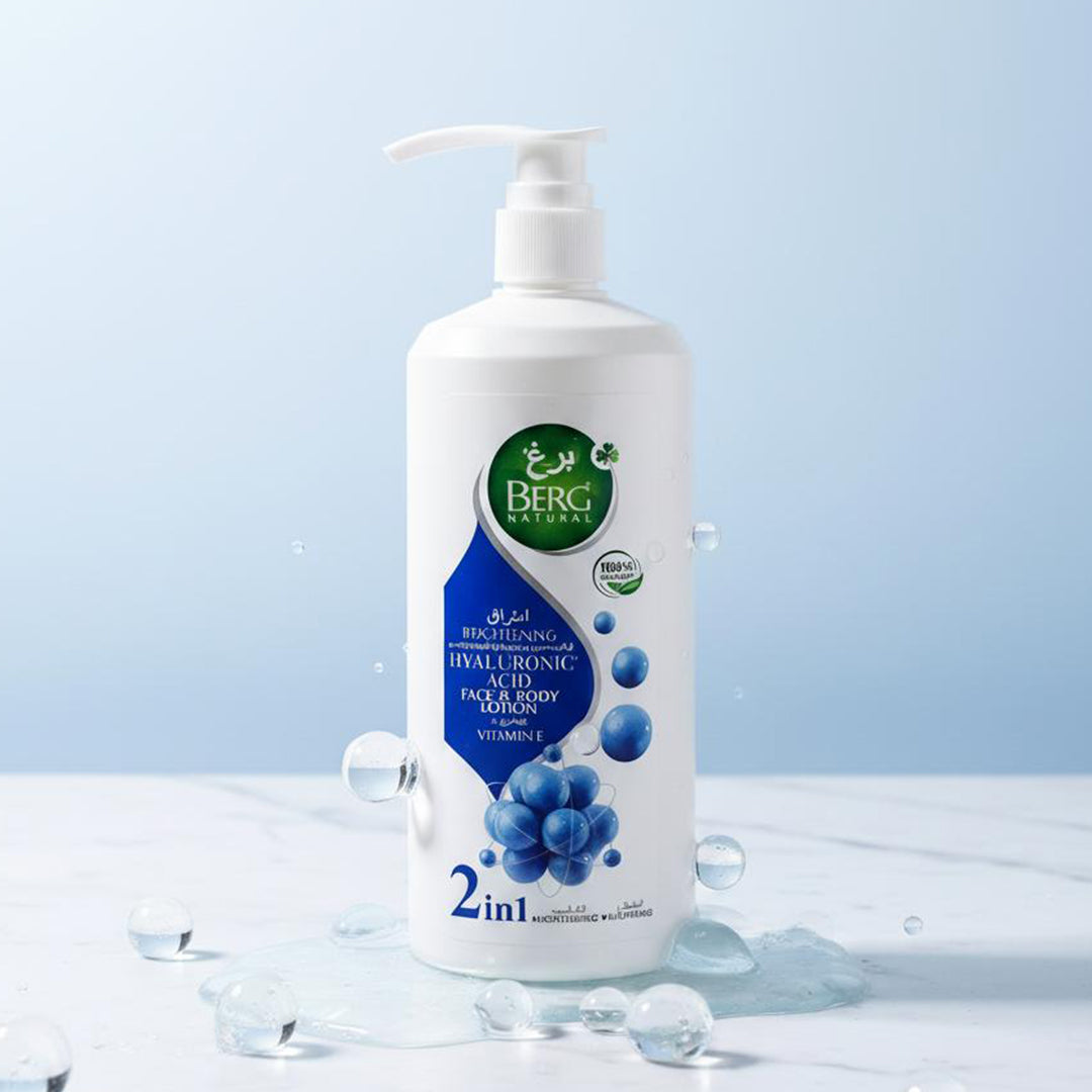 BERG Natural Brightening Hyaluronic Acid Face & Body Lotion with Vitam ...
